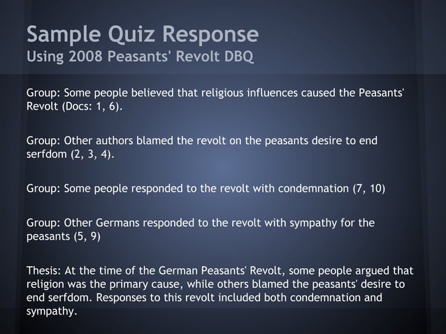 Doing the ap euro hist dbq | PPT