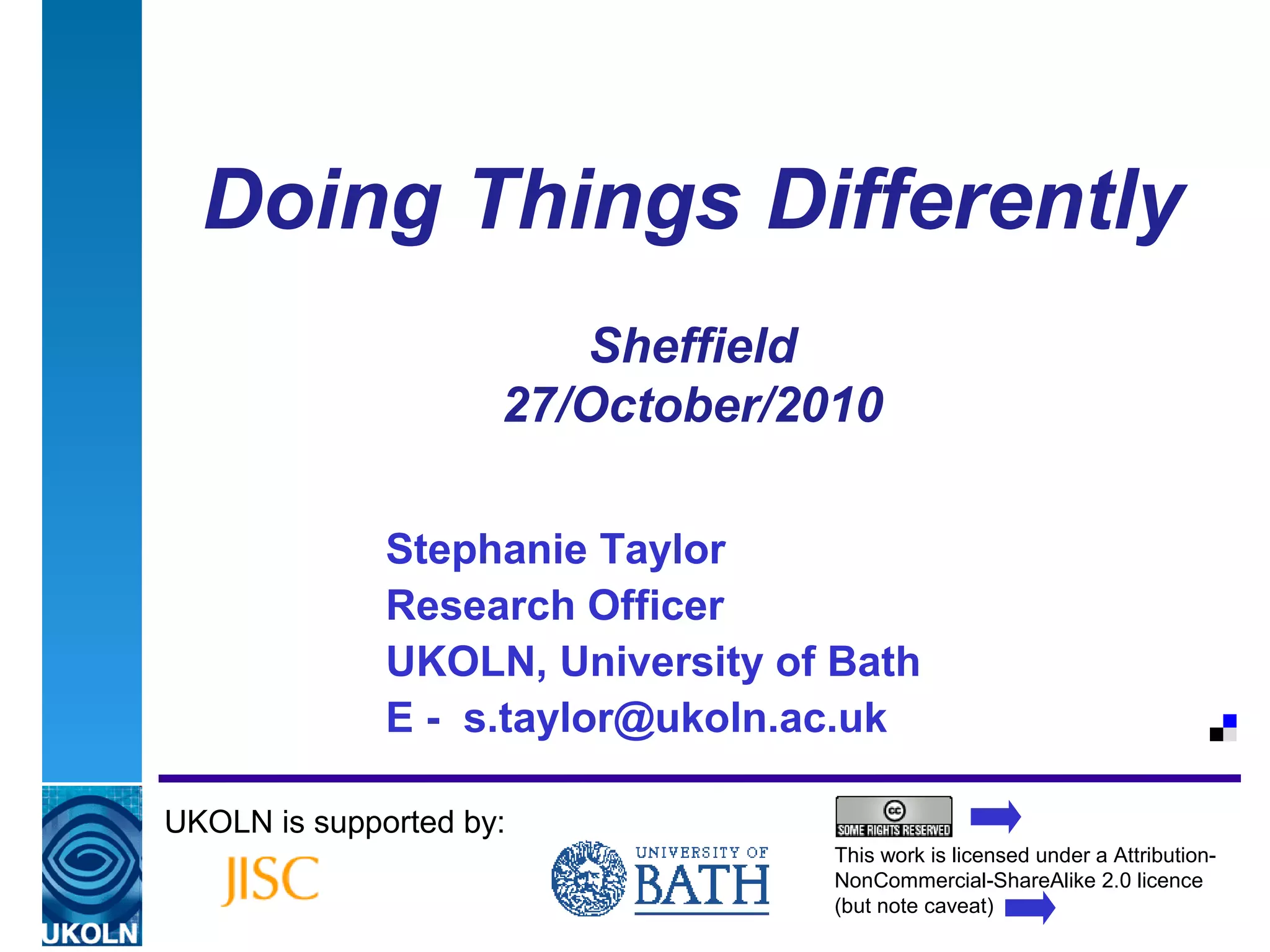 Doing Things Differently 2010 | PPT