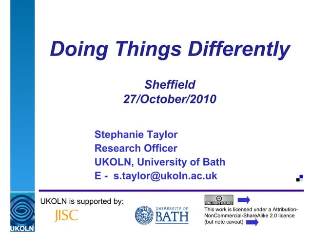 Doing Things Differently 2010 | PPT | Internet | Computing