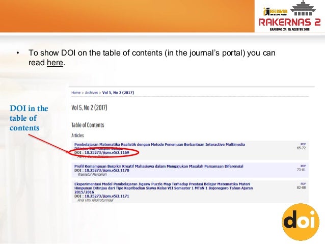 DIGITAL OBJECT IDENTIFIER (DOI)