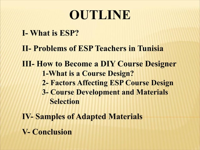 Do it yourself an approach in esp course design | PDF
