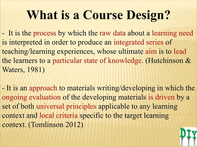 Do it yourself an approach in esp course design | PDF