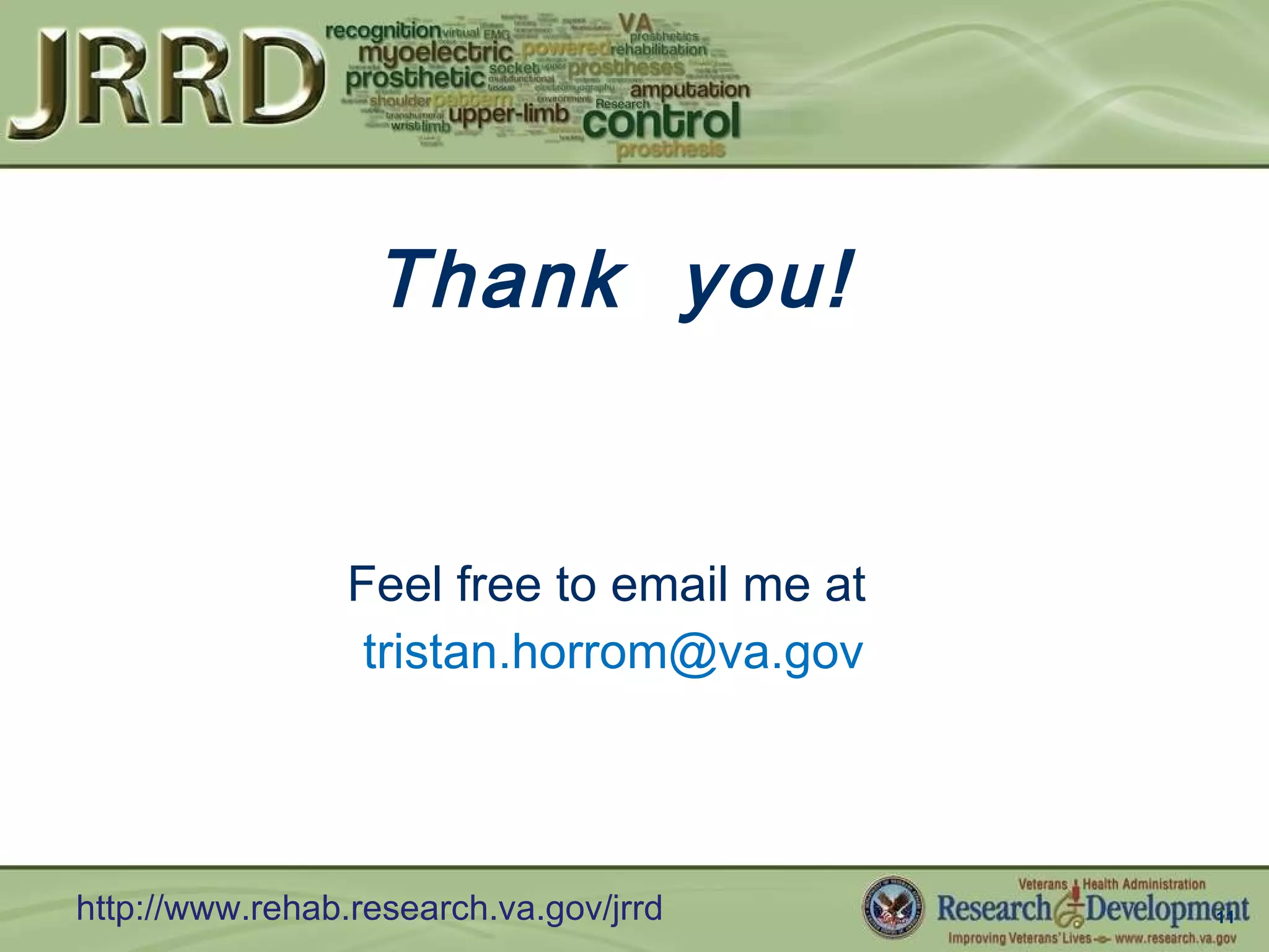 Journal of Rehabilitation Research and Development (2011 CrossRef Workshops) | PPT