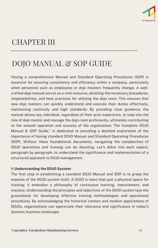 DOJO Training room | Training DOJO PPT | PDF