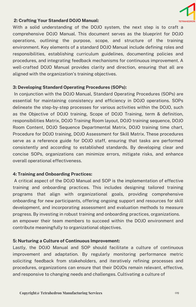 DOJO Training room | Training DOJO PPT | PDF