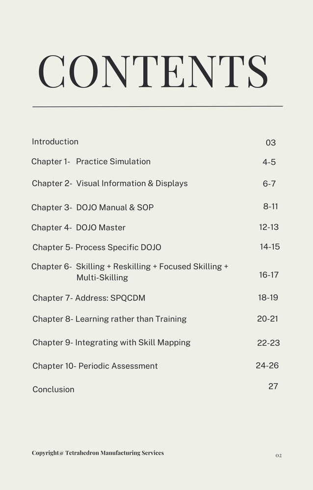 DOJO Training room | Training DOJO PPT | PDF