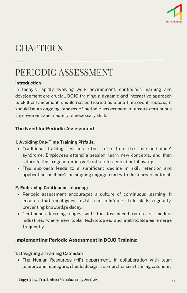 DOJO Training room | Training DOJO PPT | PDF