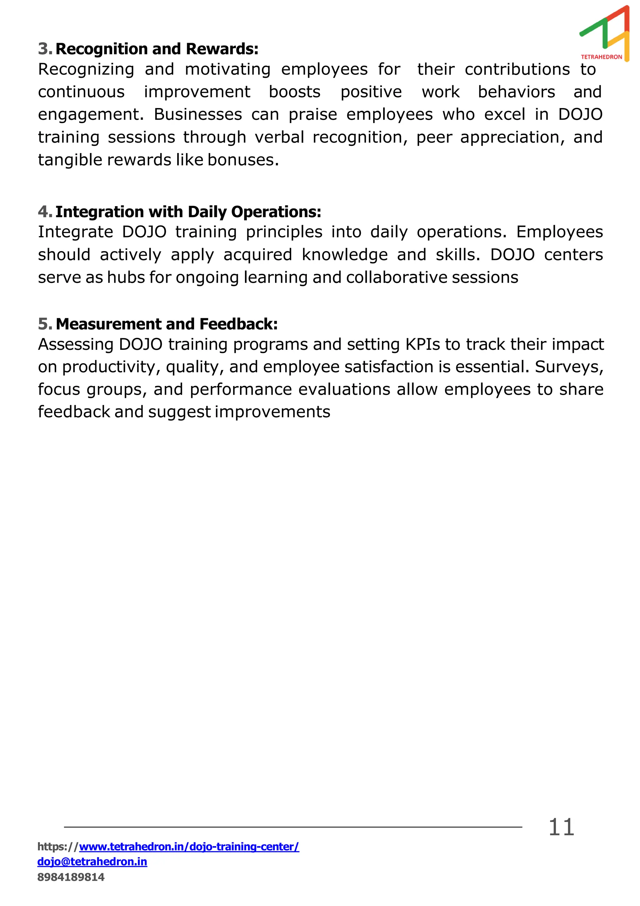 DOJO Training Center - Empowering Workforce Excellence | PDF