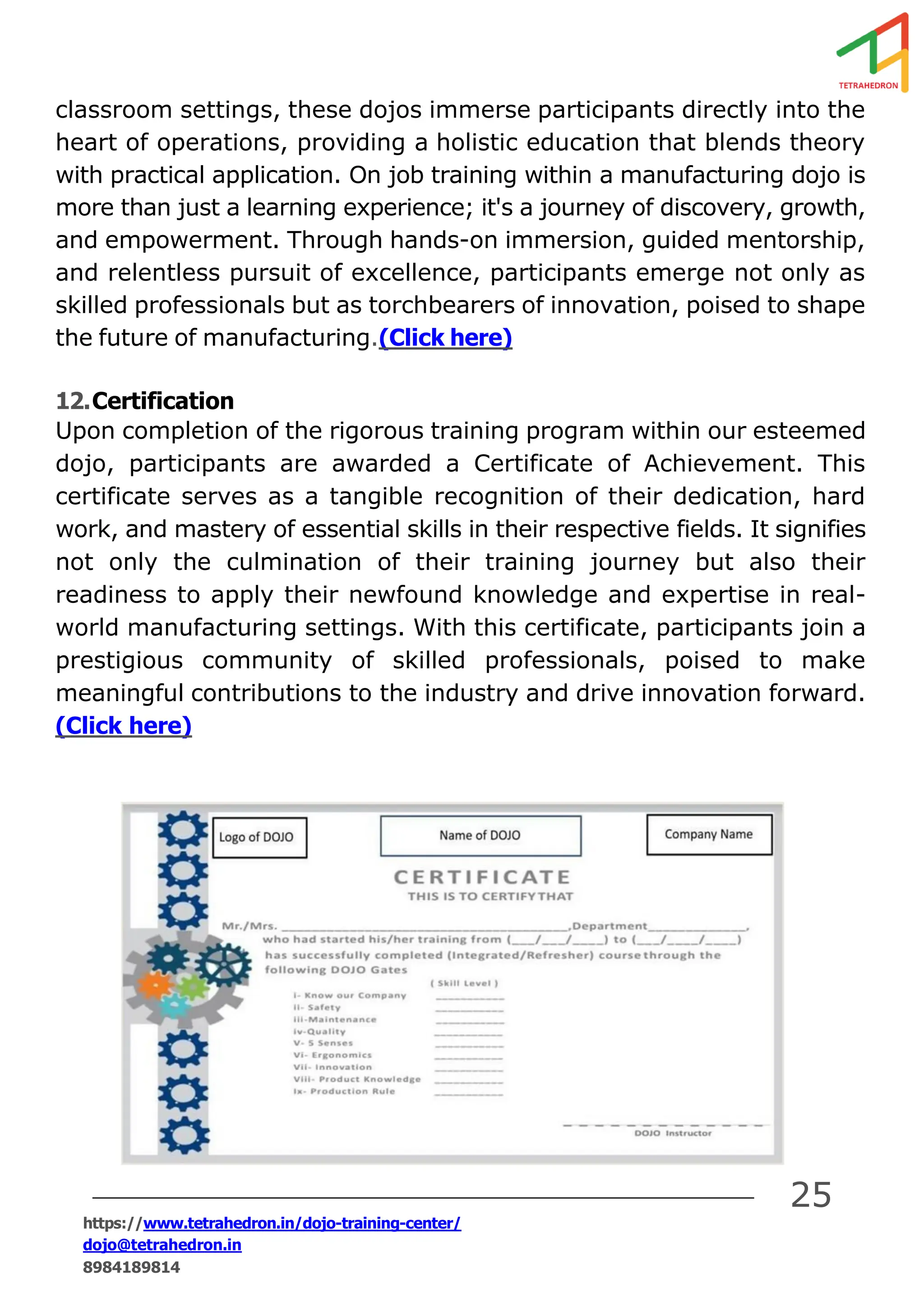 DOJO Training Center - Empowering Workforce Excellence | PDF