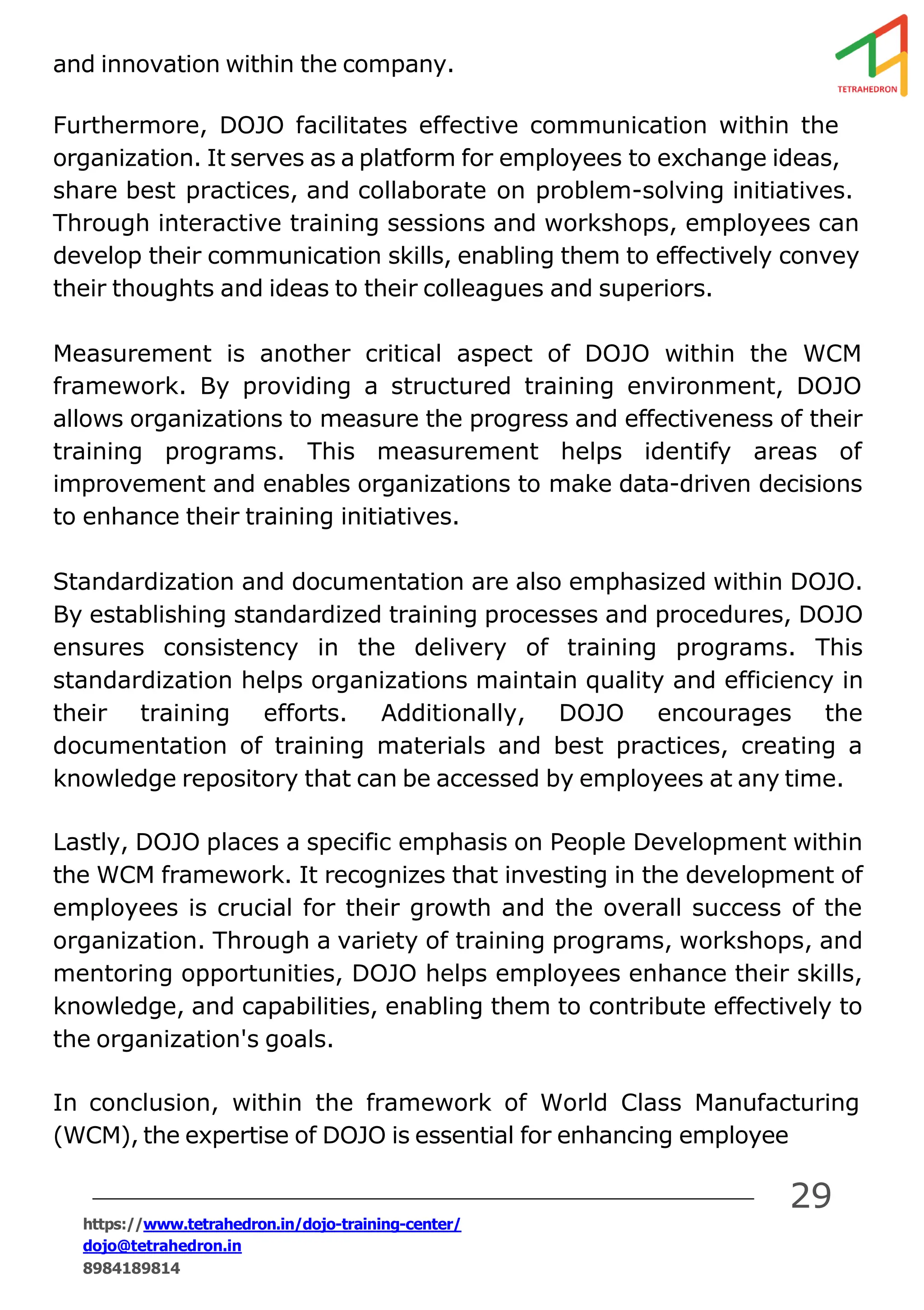 DOJO Training Center - Empowering Workforce Excellence | PDF