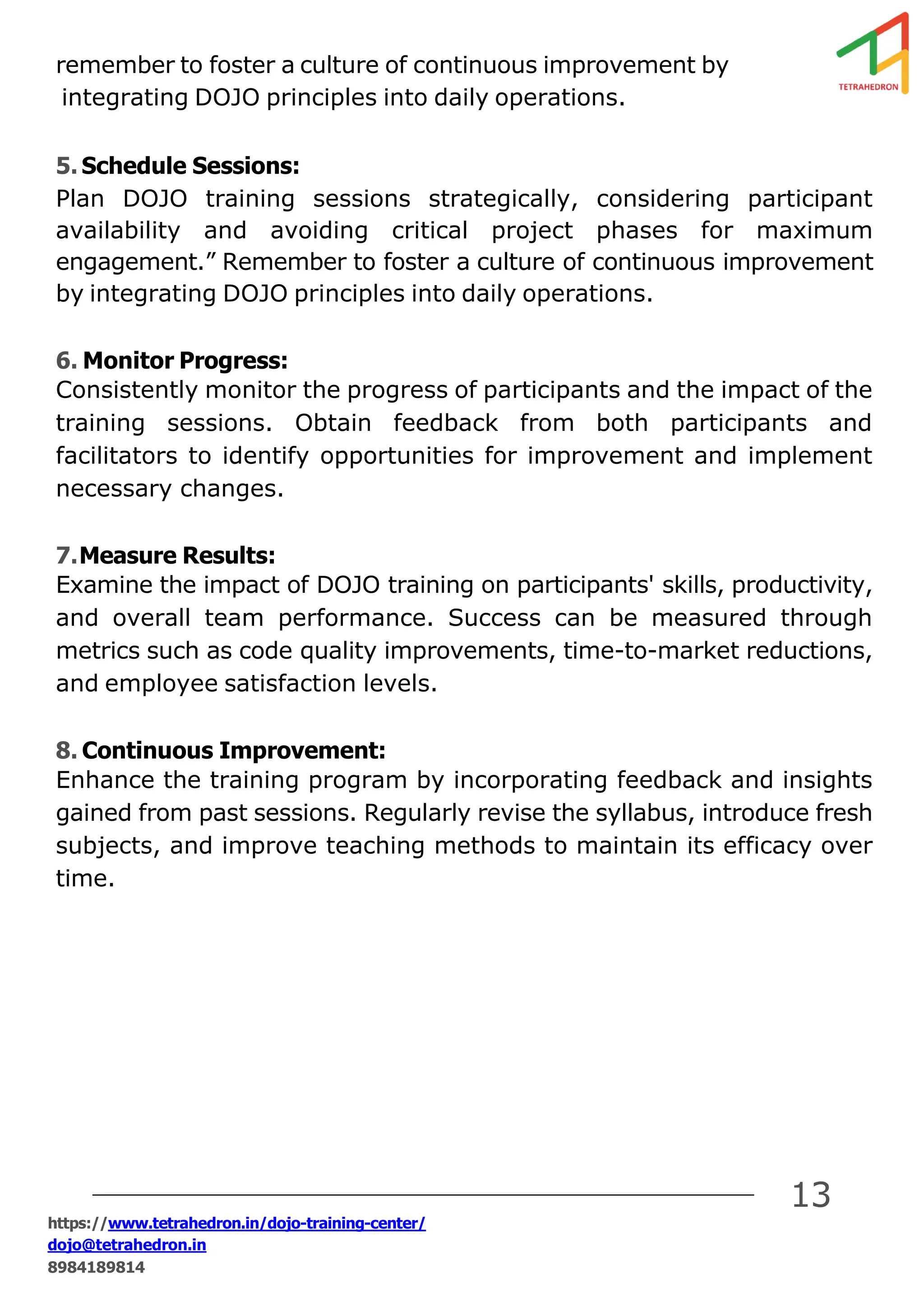 DOJO Training Center - Empowering Workforce Excellence | PDF