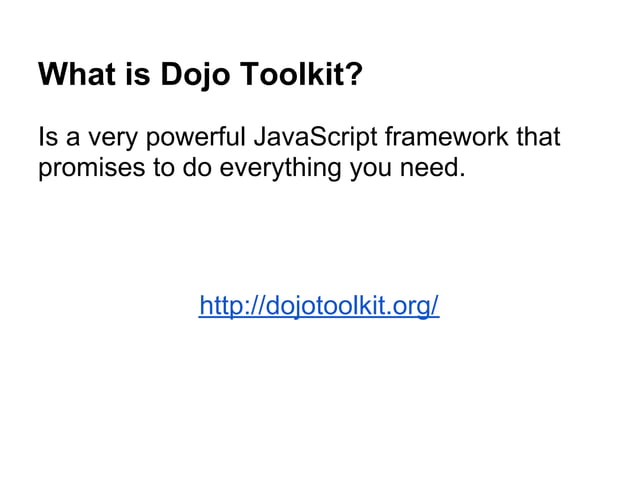Dojo toolkit | PDF