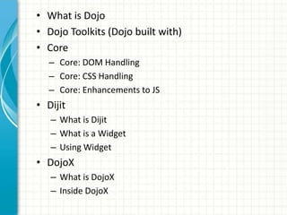 Dojo training | PPTX