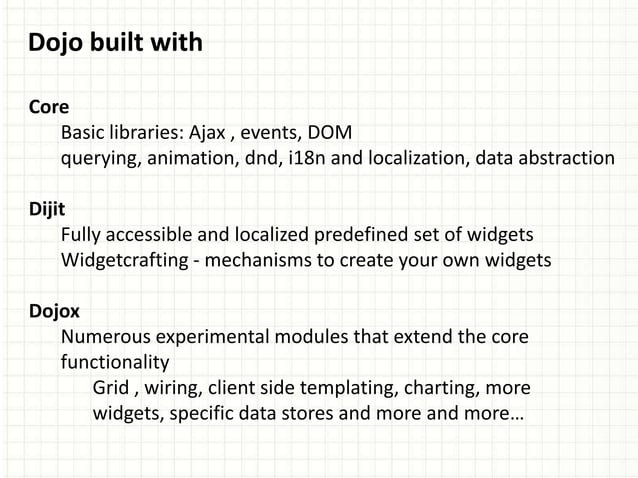 Dojo training | PPTX | Web Development | Internet