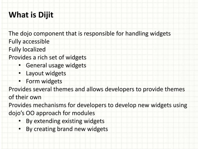 Dojo training | PPTX | Web Development | Internet