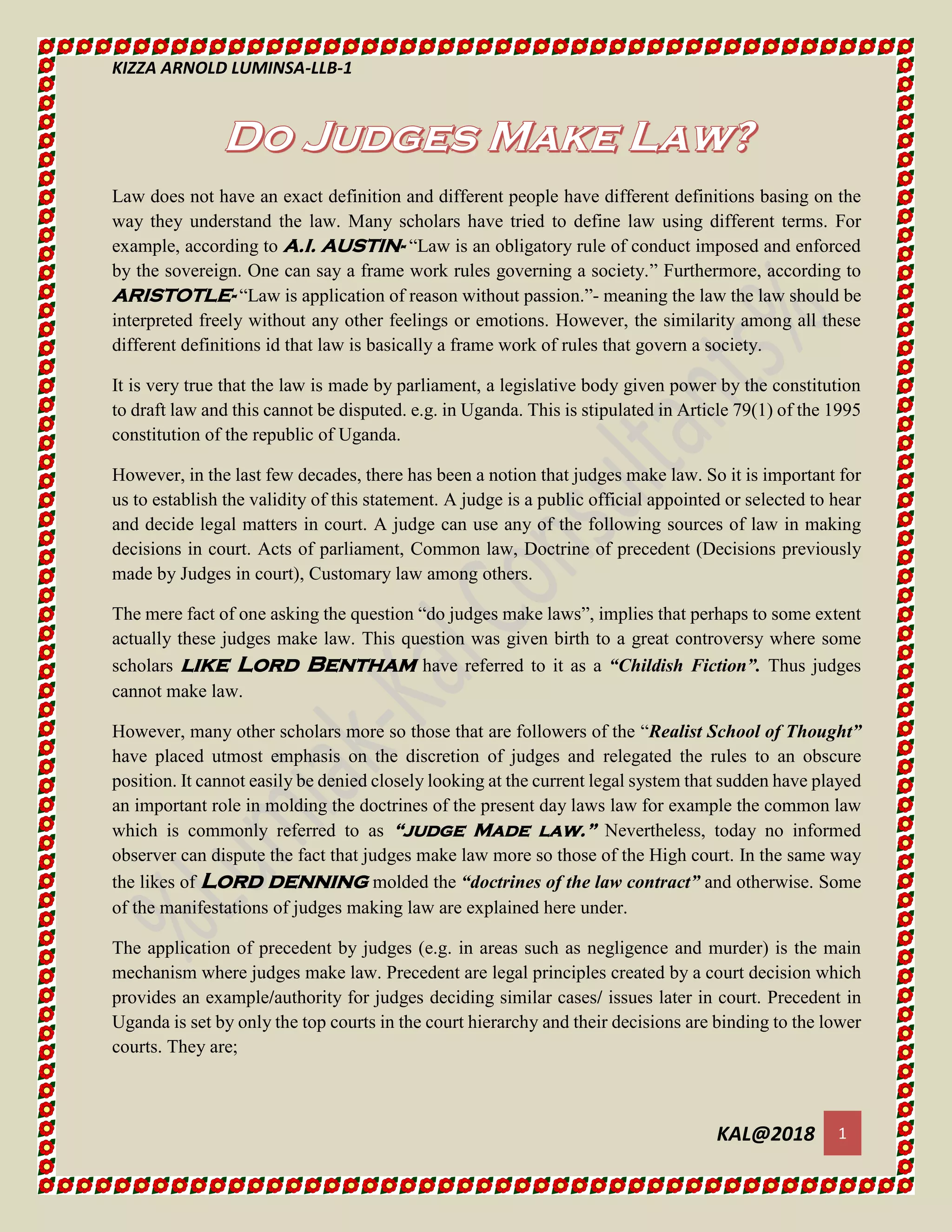 Do judges Actually make law? | PDF