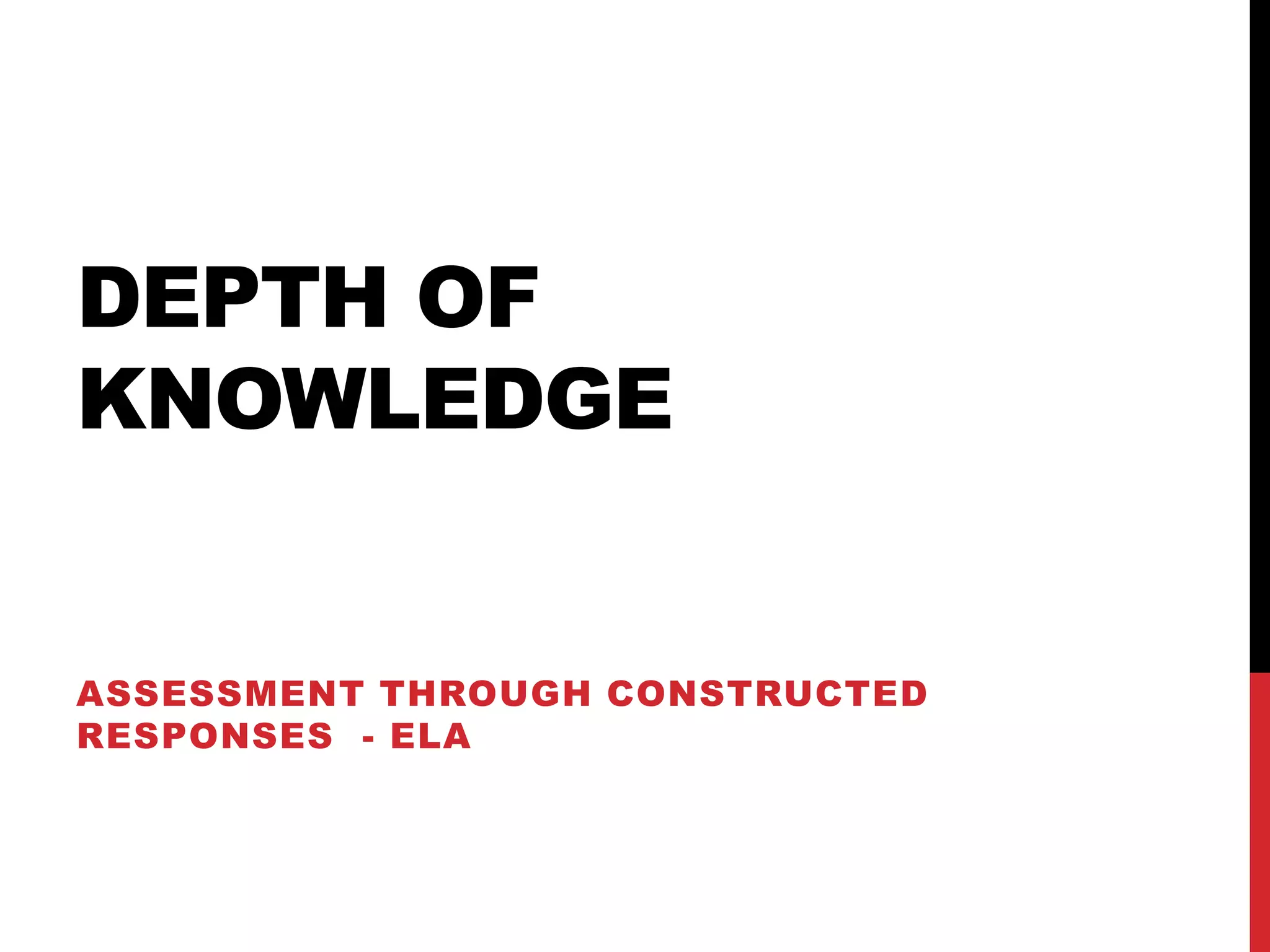 Depth of Knowledge - Math | PPTX
