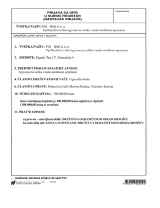 Vježbeničke tvrtke Piši - Briši d.o.o. | PDF