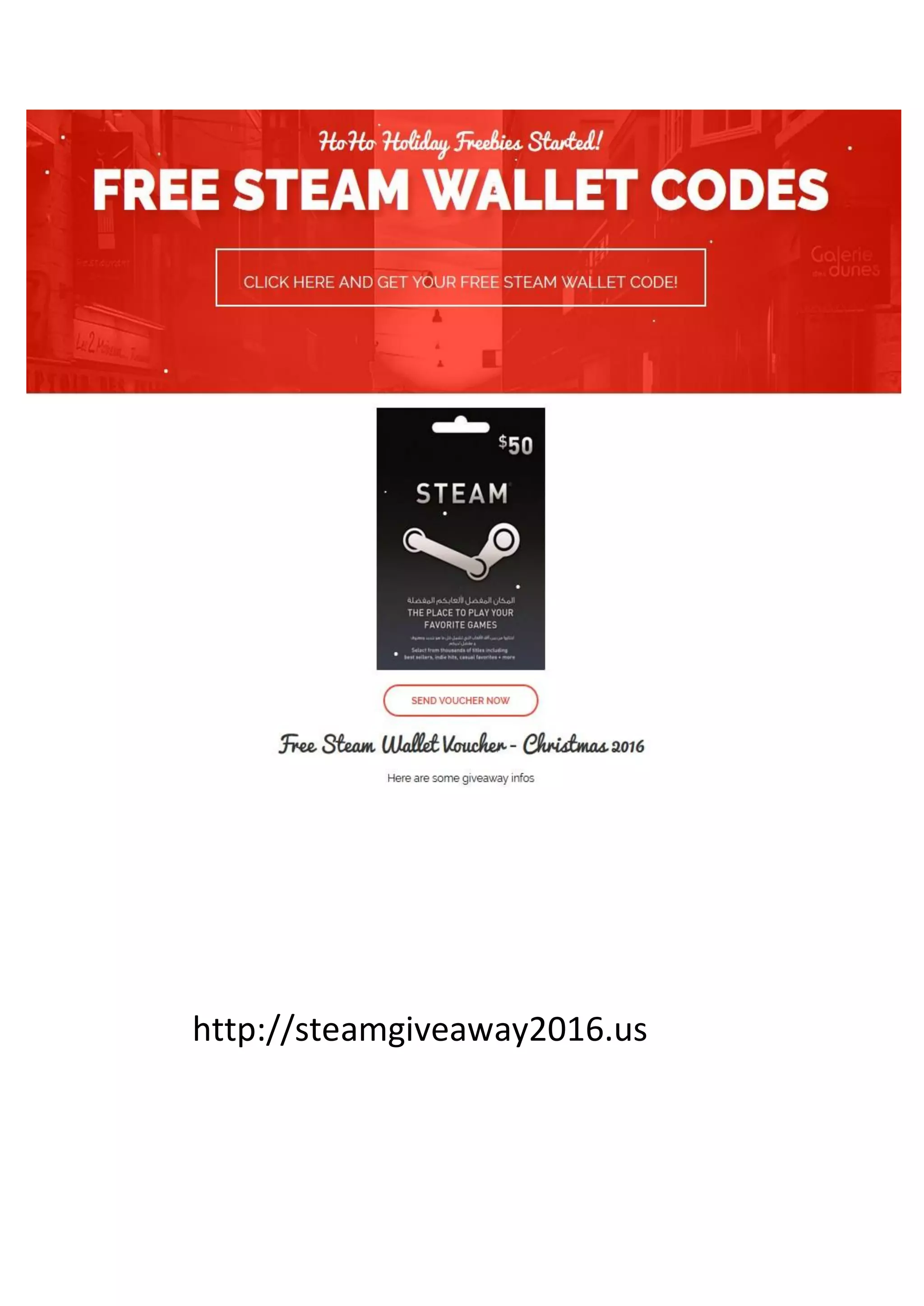 Free Steam Wallet Codes Christmas 2016 | PDF