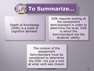 Depth of Knowledge all levels_presentation | PDF