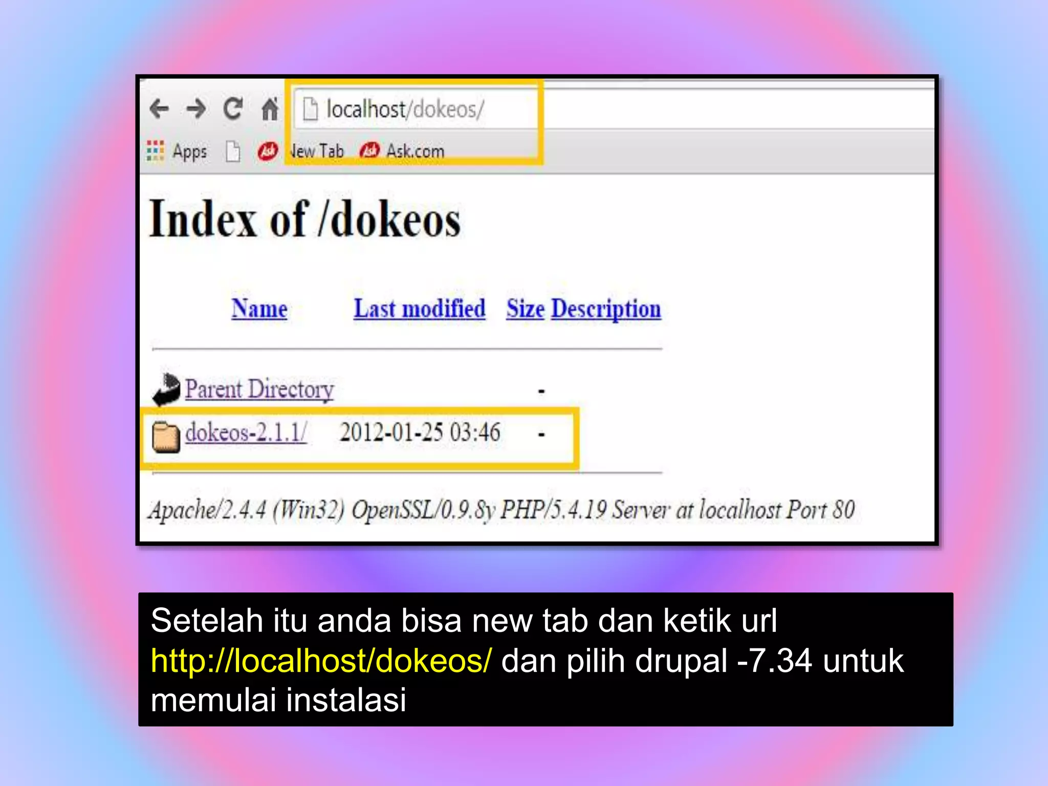 metode installing dokeos cms pada localhost | PPTX