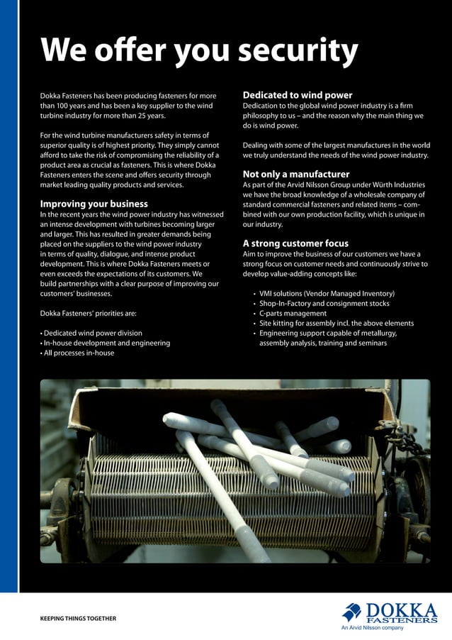 Dokka Fasteners Wind Power, Intro Uk | PDF