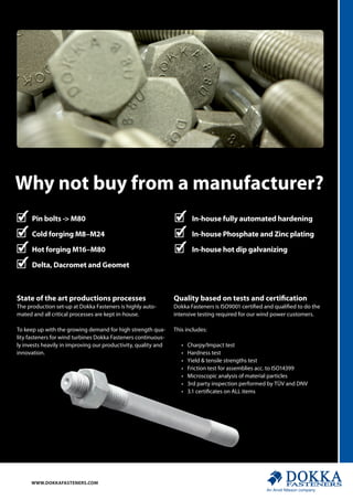 Dokka Fasteners Wind Power, Intro Uk | PDF