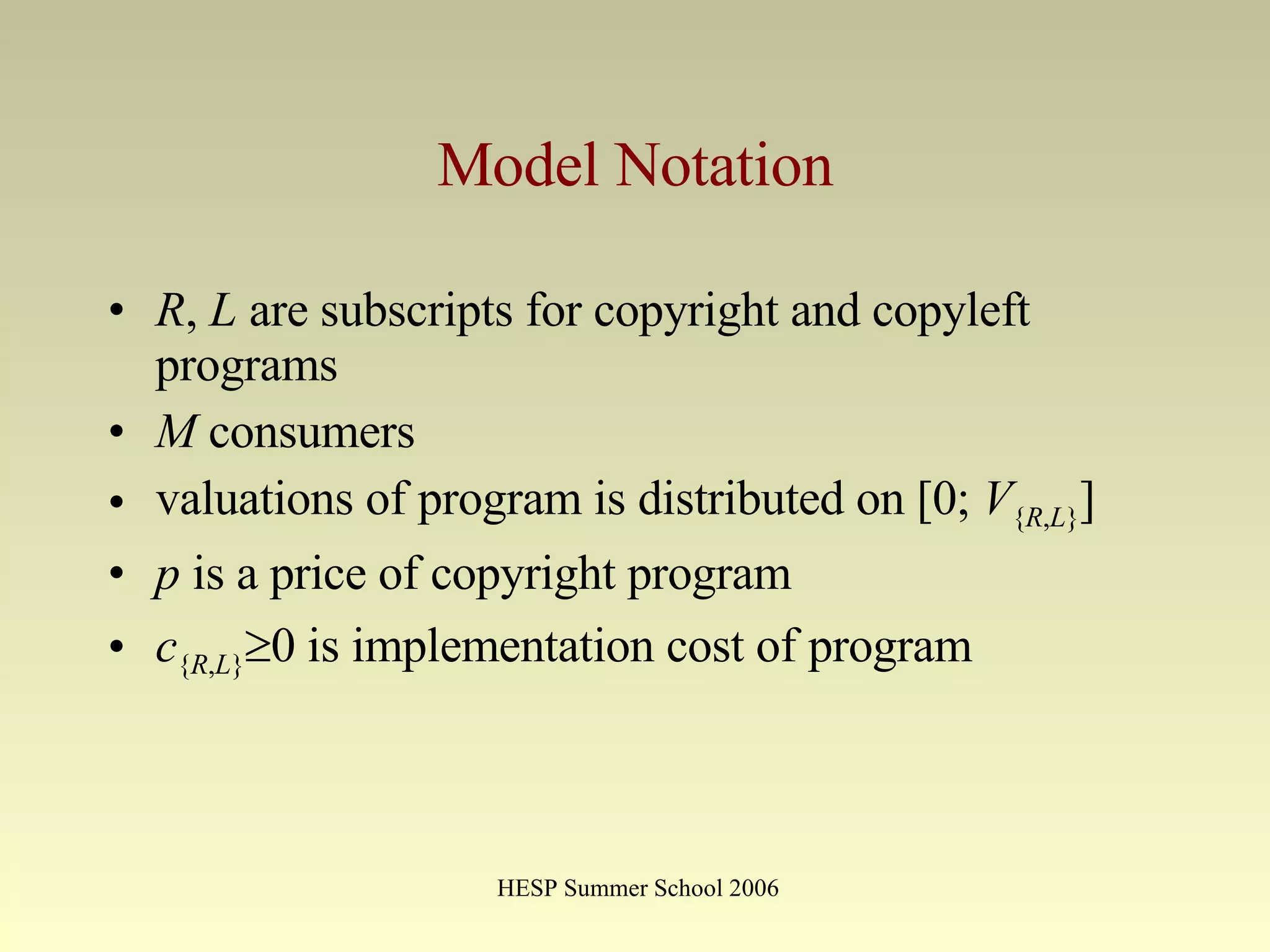 Economic Model of Copyleft | PPT