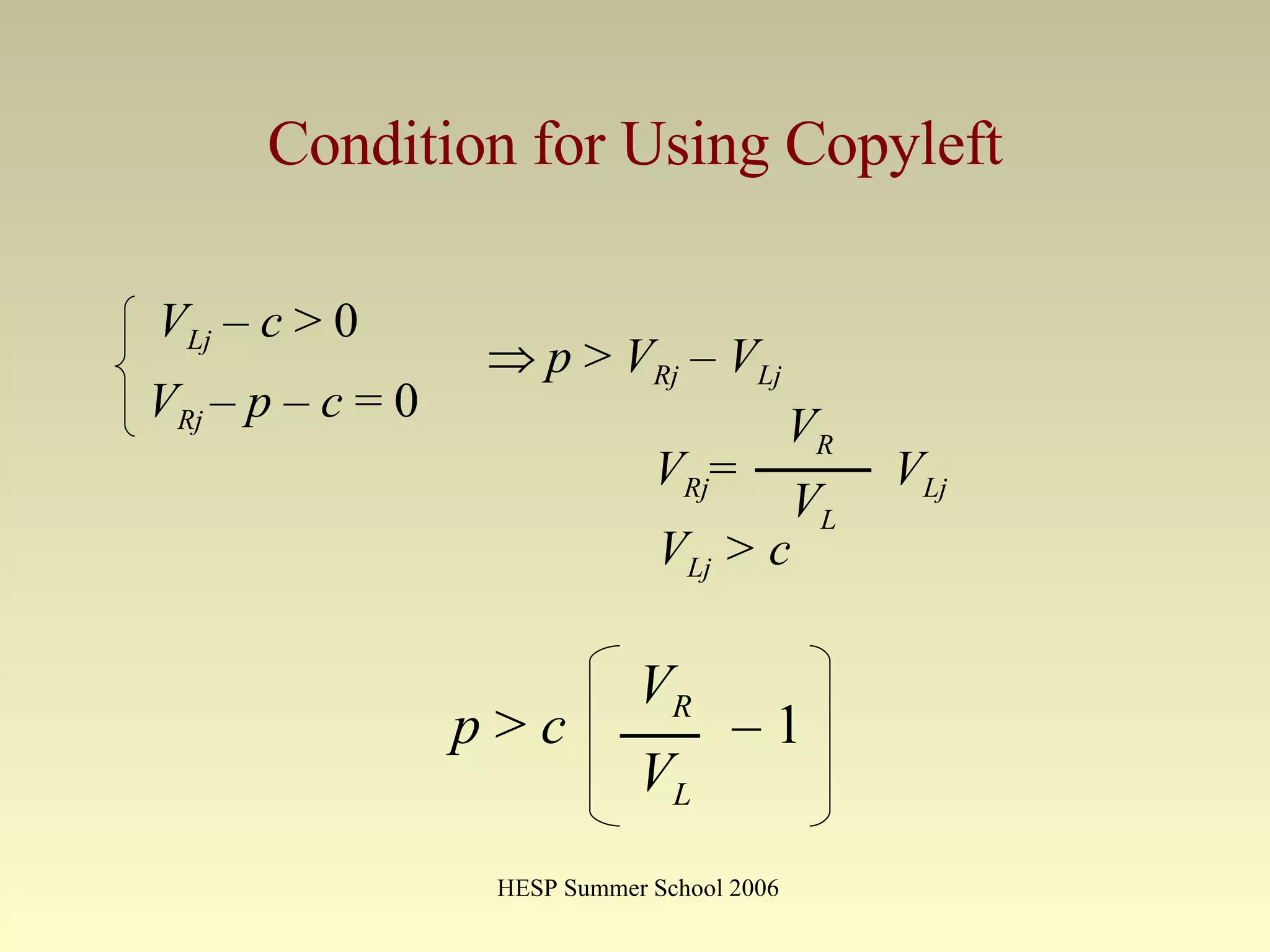 Economic Model of Copyleft | PPT