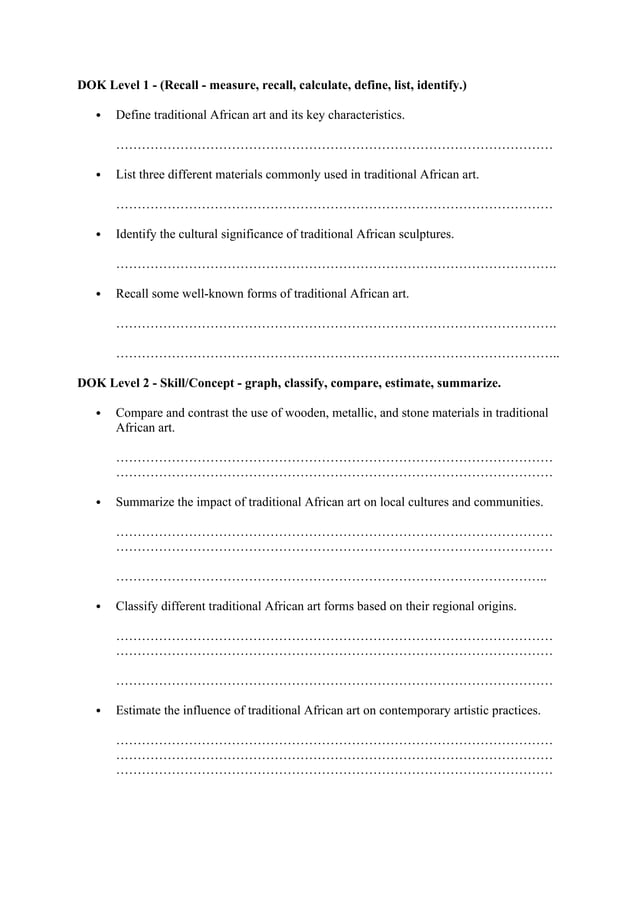DOK Level 1 art africa1111111111111.docx