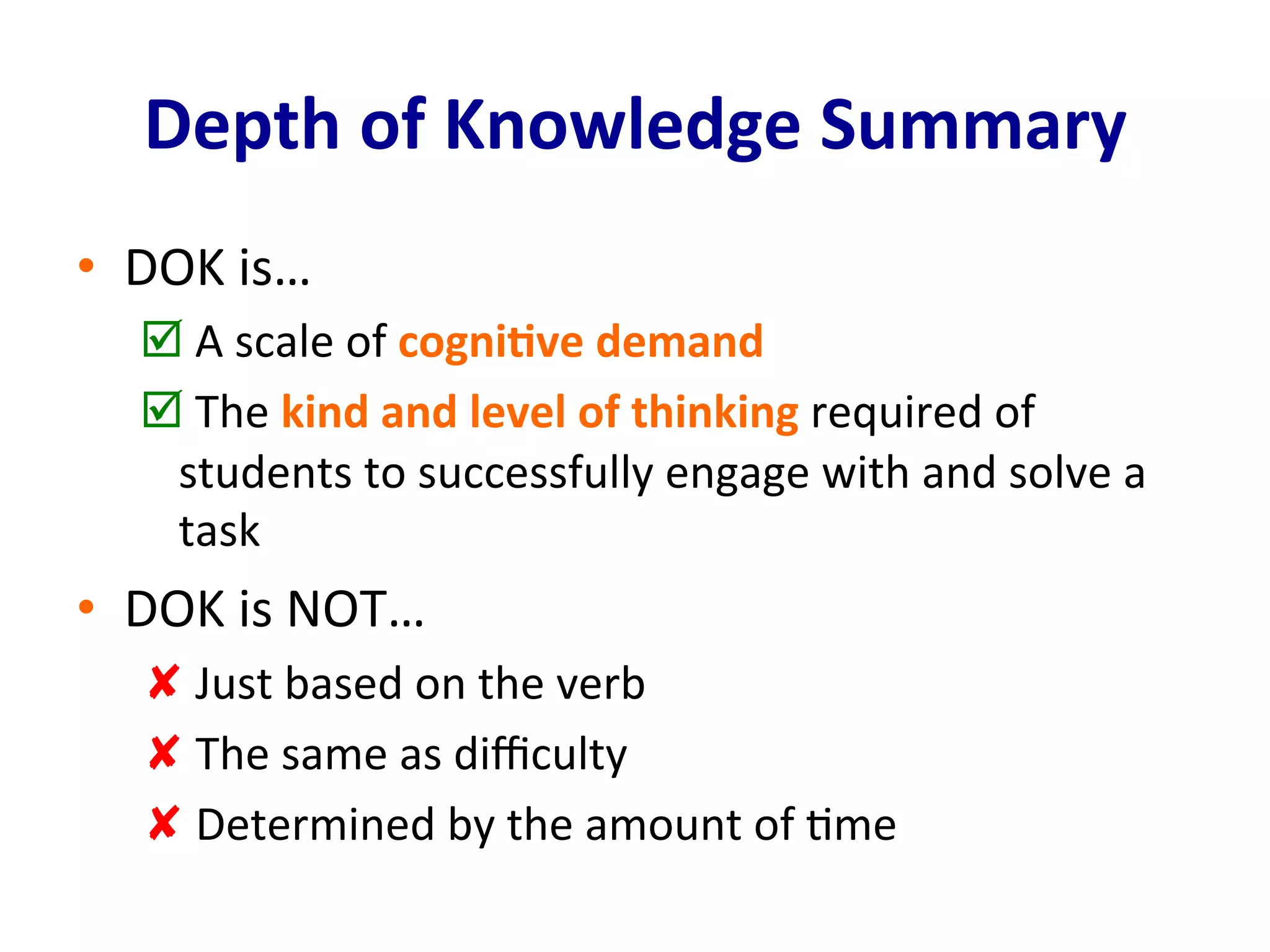 Depth of Knowledge | PDF