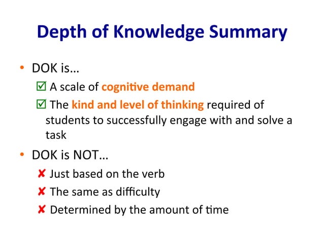 Depth of Knowledge | PDF | Educational Assessment | Education