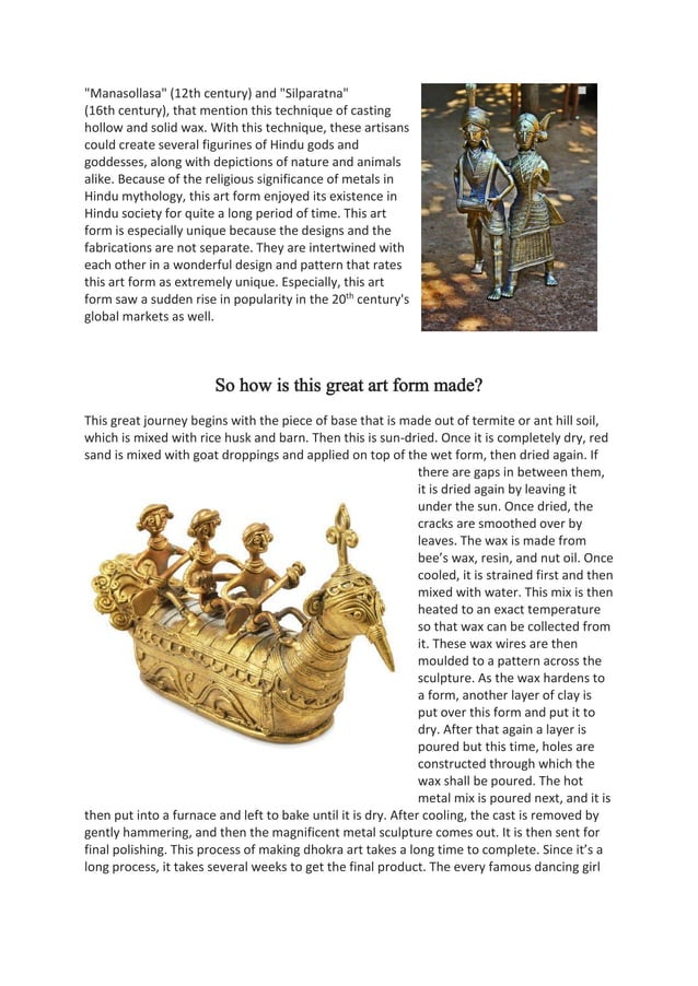 dokra art.pdf | Candle and Soap Making | Arts and Crafts