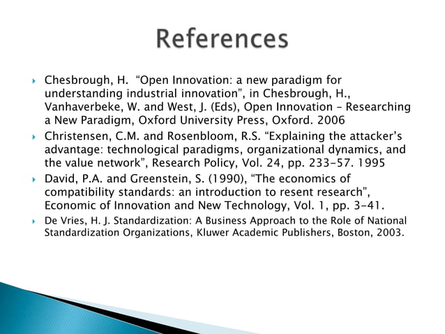 Open innovation in open standardization | PPT