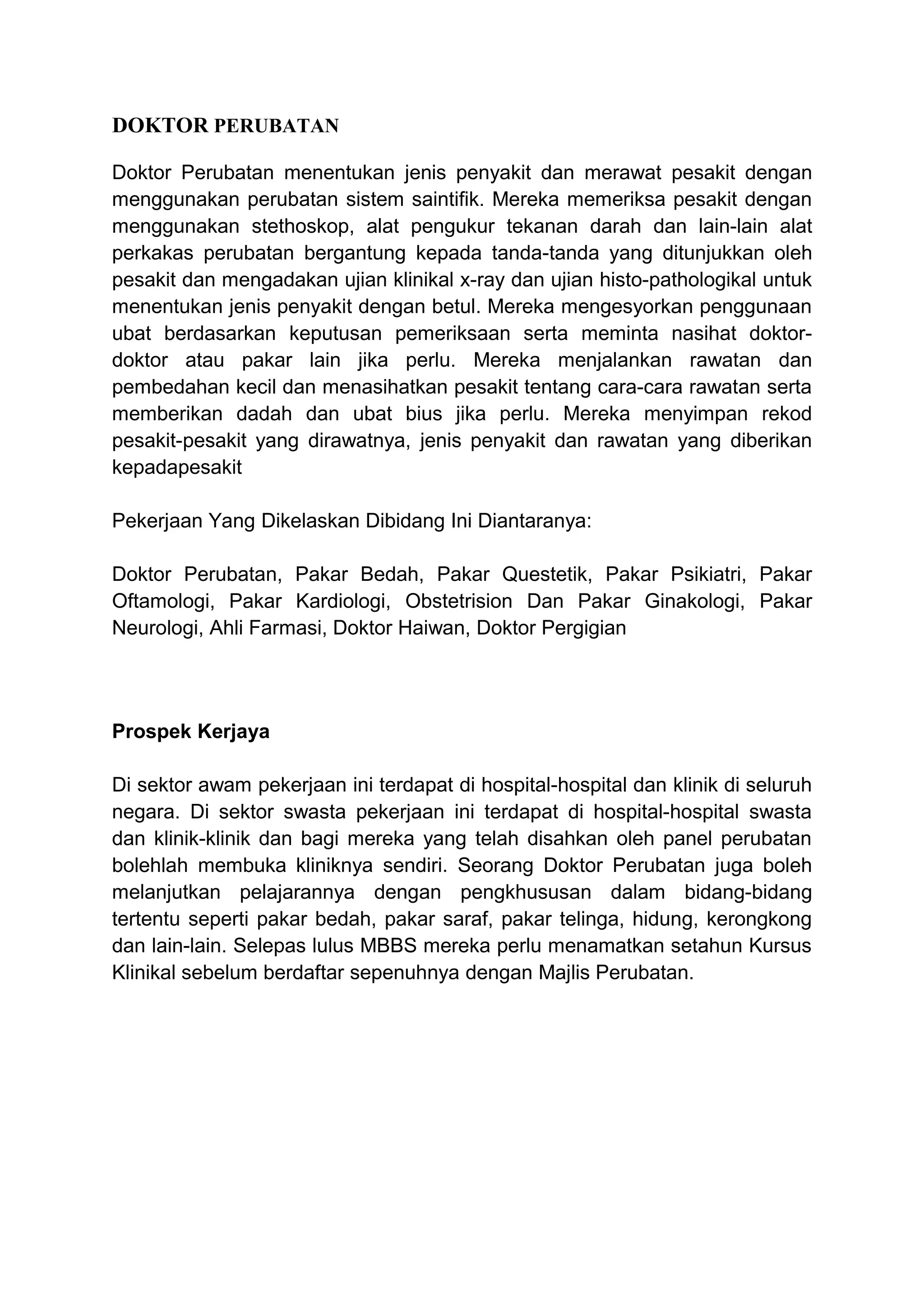 Doktor perubatan | PDF