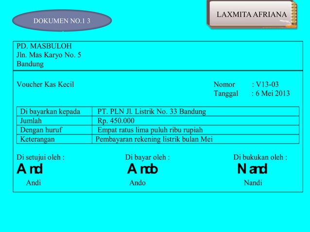 powerpoint Dokumen transaksi kelompok 5 xi ak 2 | PPT