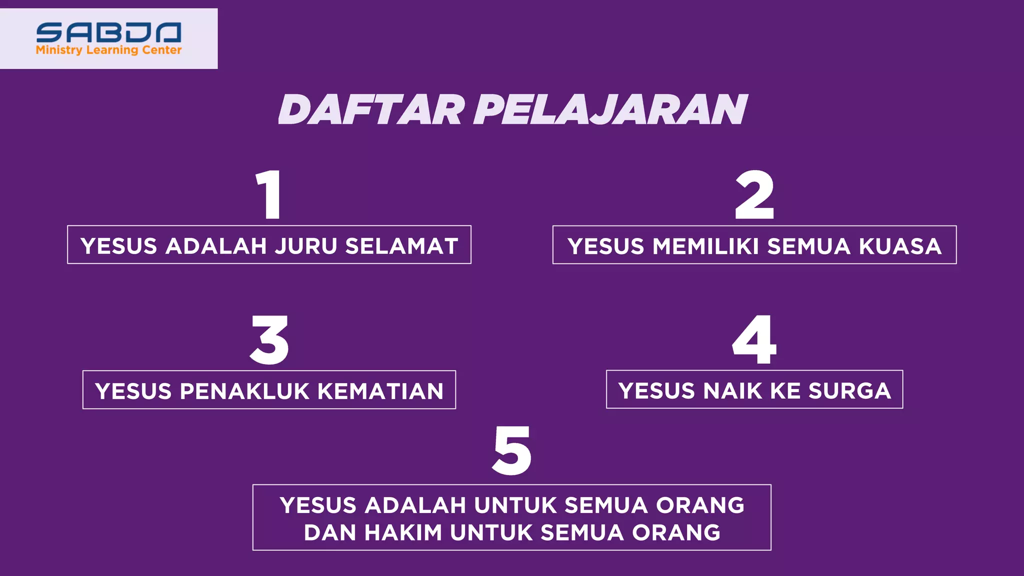Kelas Yesus Juru Selamat | PDF