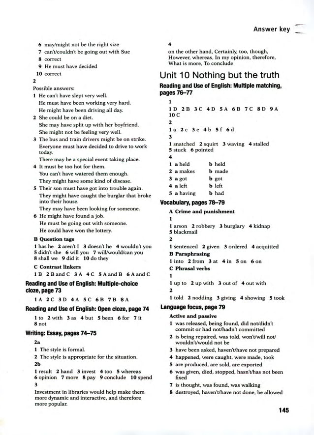 ready for first workbook answerkey | PDF