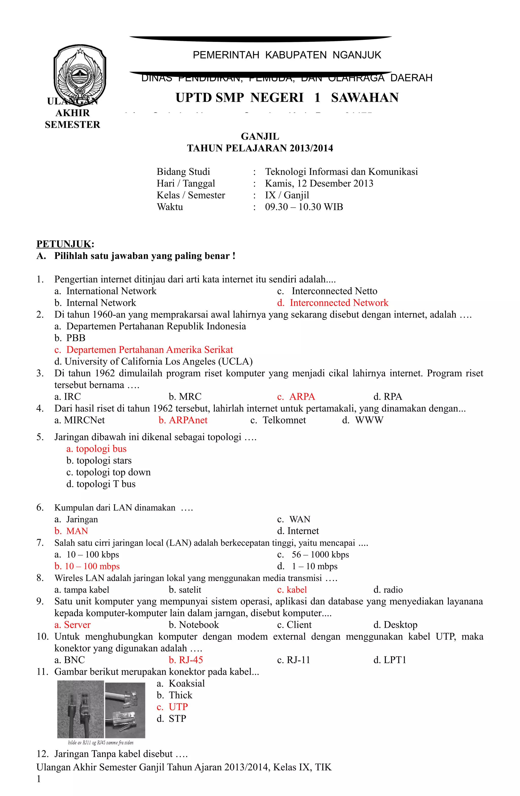 'Dokumen.tips soal uas-tik-kelas-9 | DOC