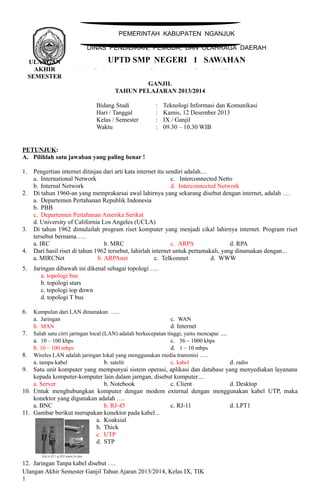 'Dokumen.tips soal uas-tik-kelas-9 | DOC