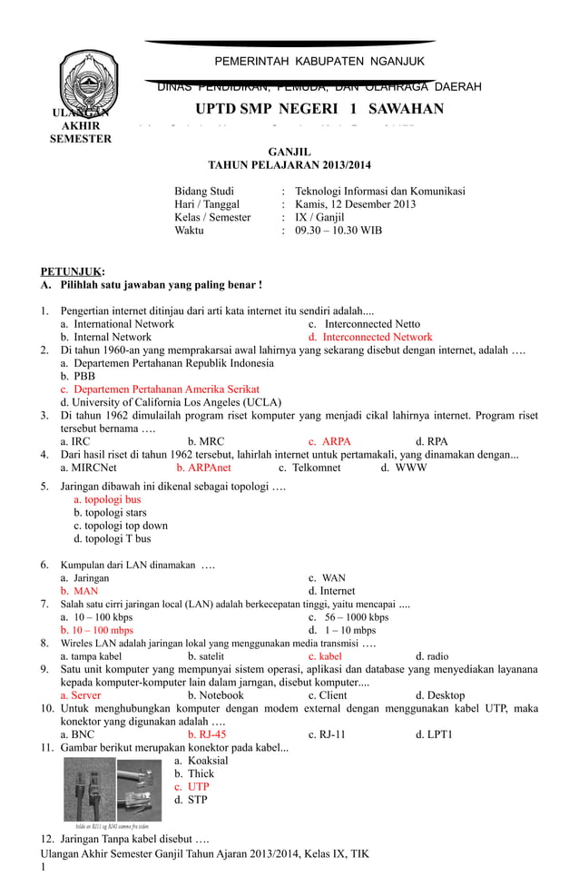 'Dokumen.tips soal uas-tik-kelas-9 | PDF