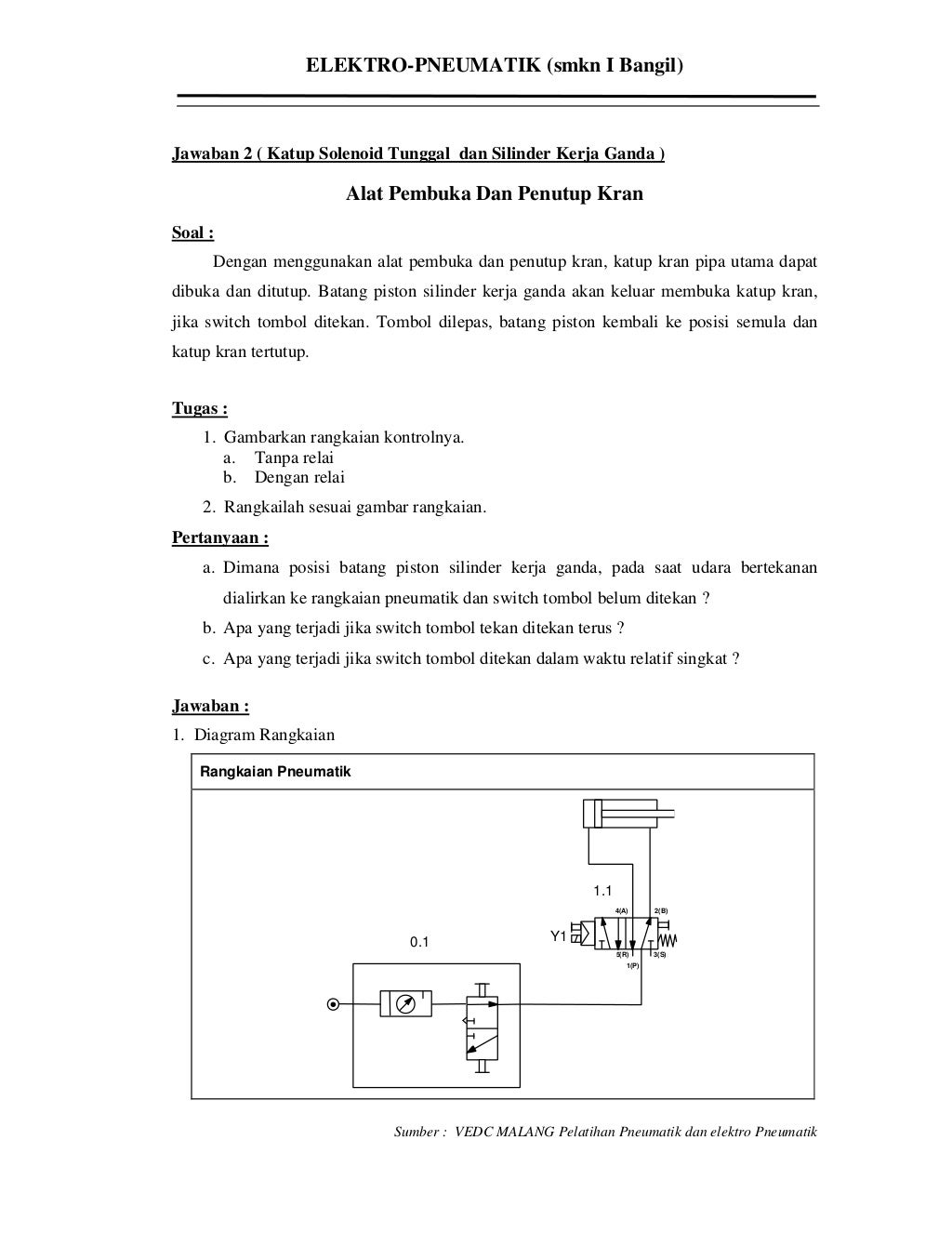 Dokumentips Latihan Soal Elektro Pneumatik 