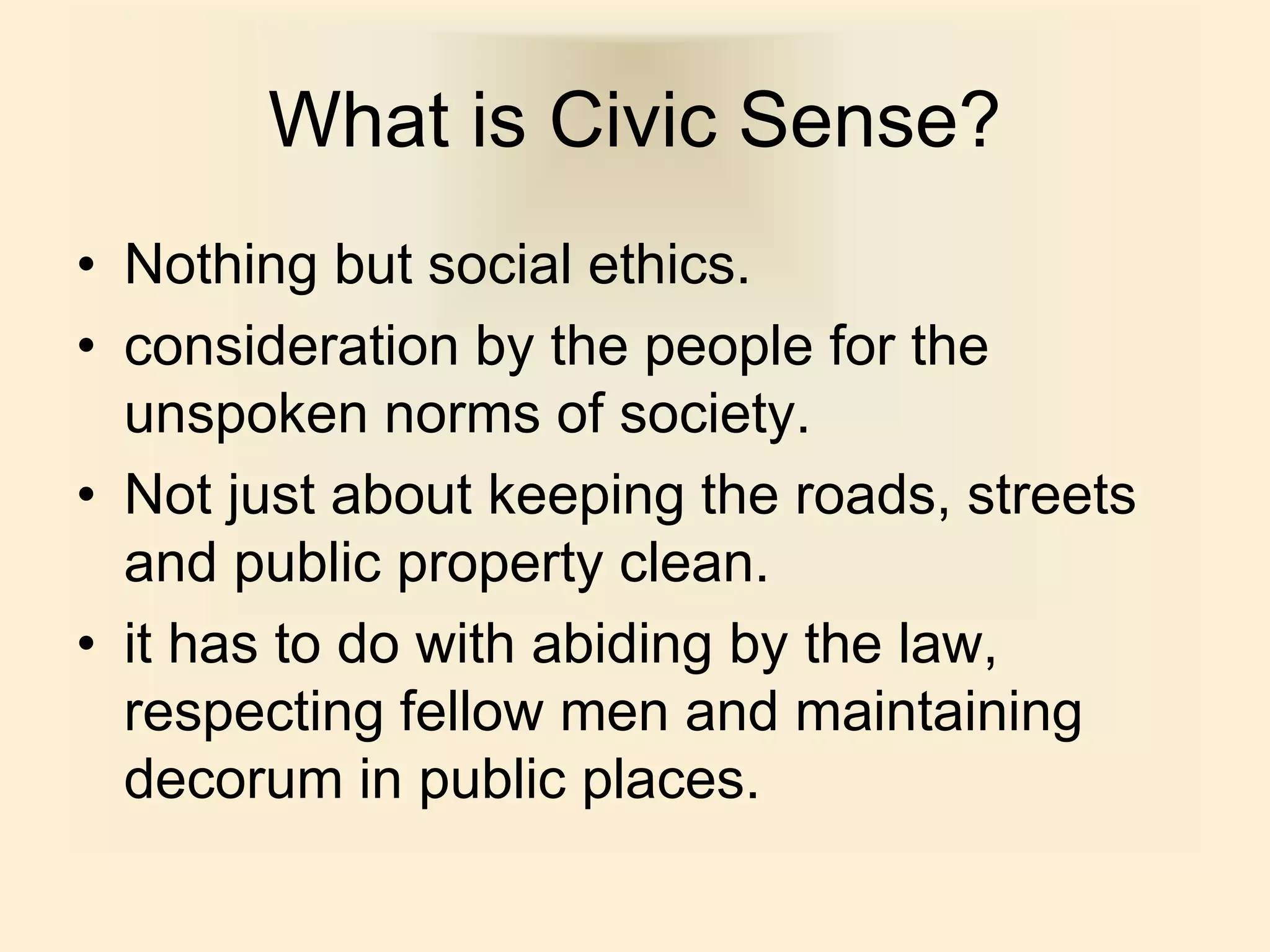 civic sense | PPT