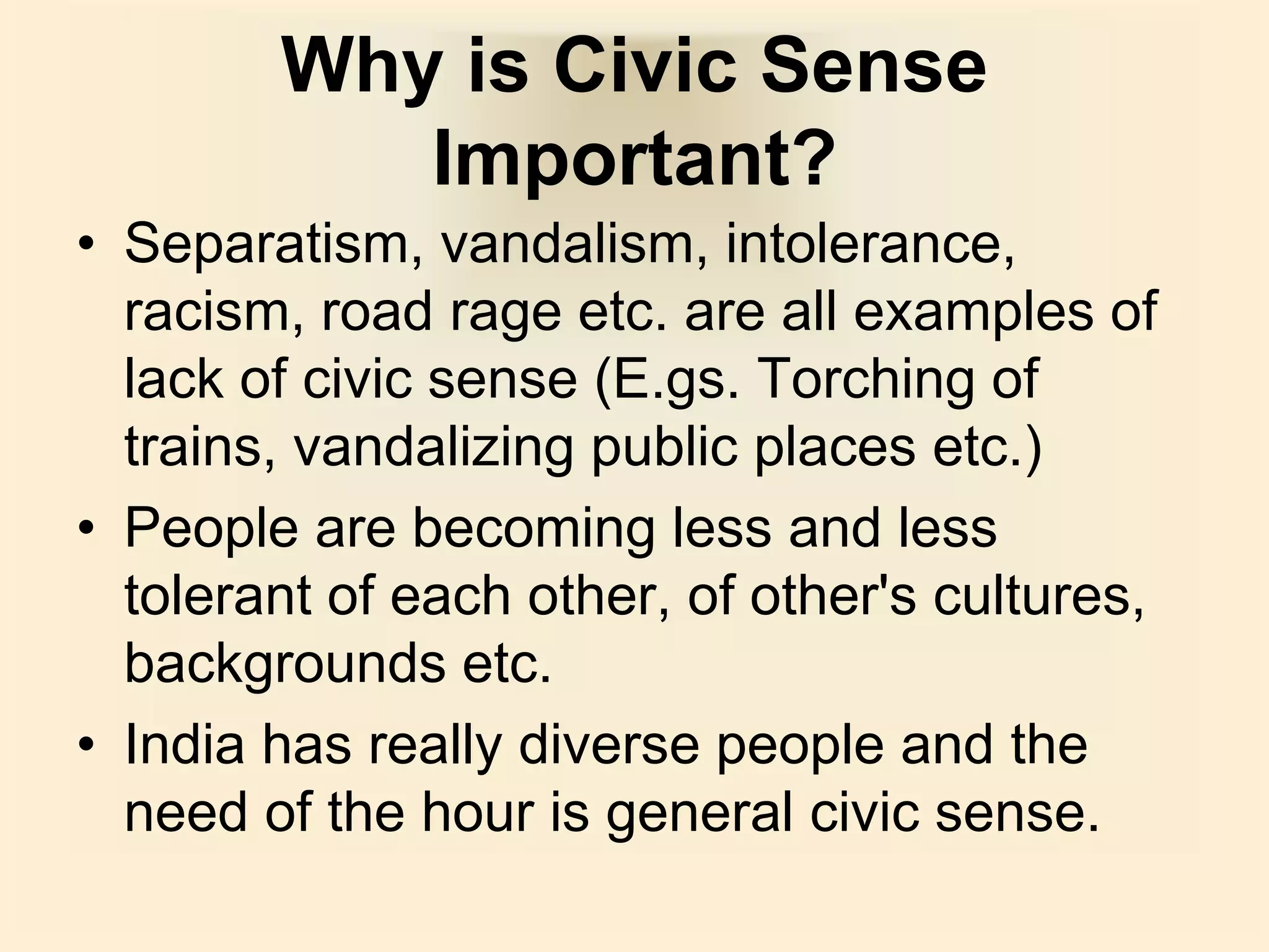civic sense | PPT