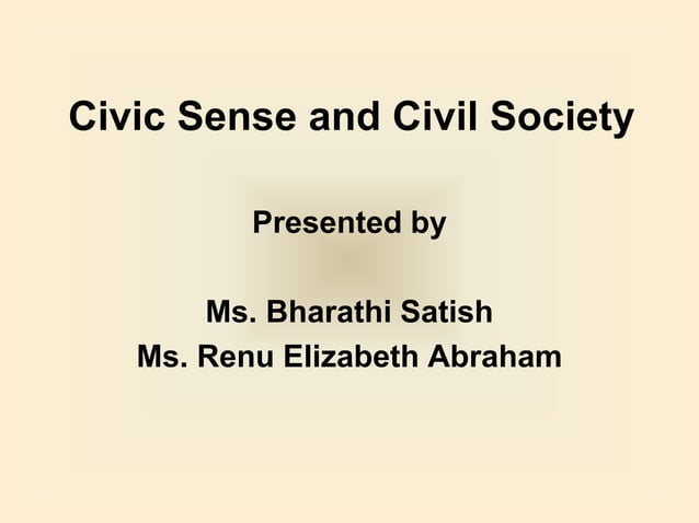 civic sense | PPT | Non-Profit Organizations | Industries