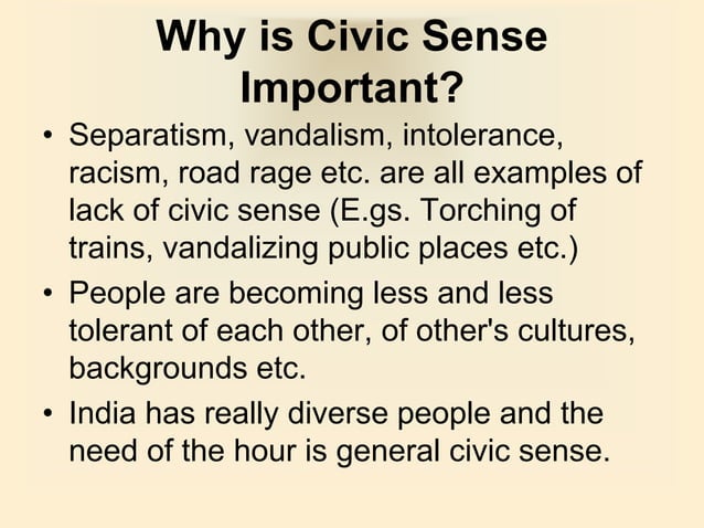 civic sense | PPT | Non-Profit Organizations | Industries