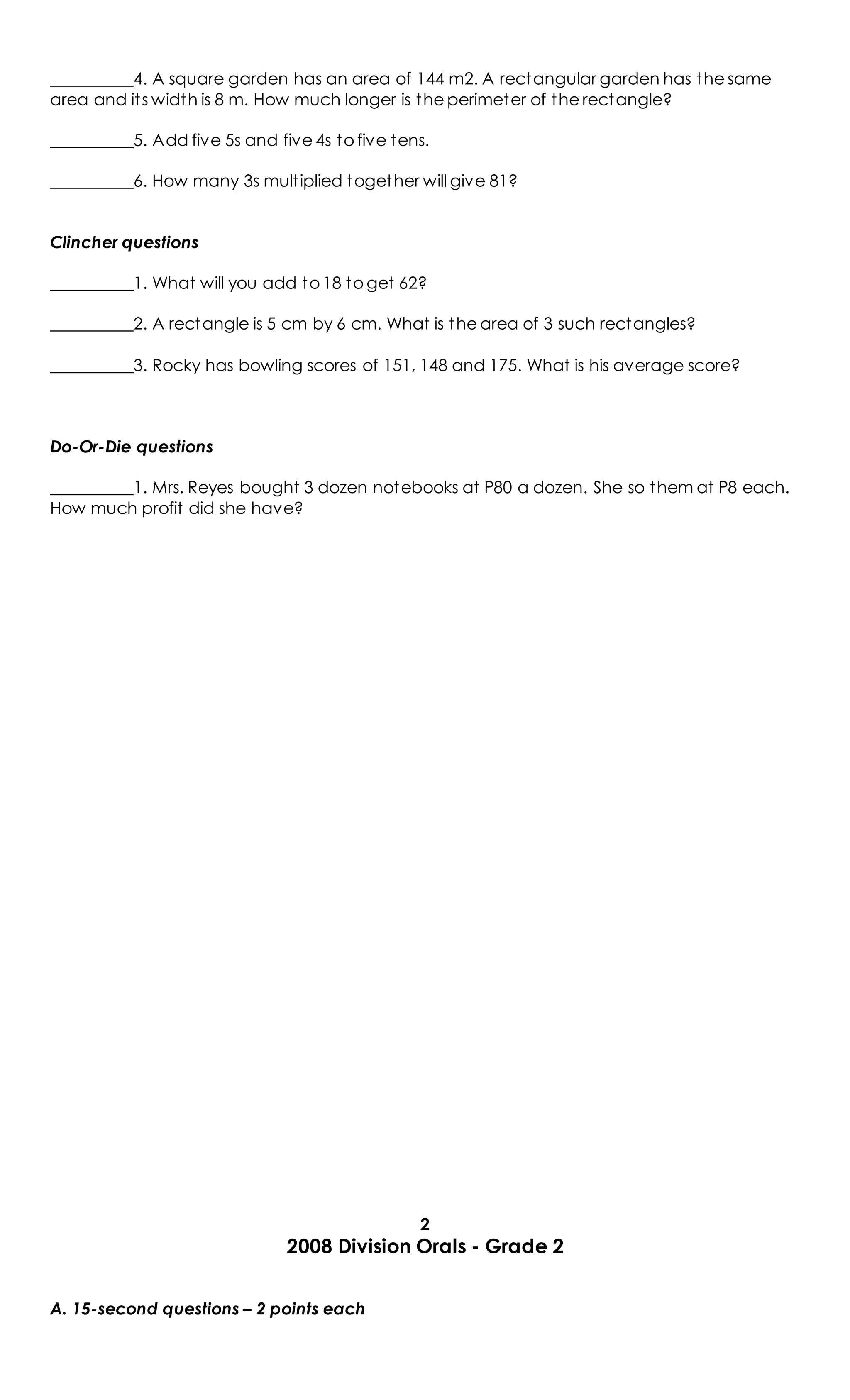 Grade 2 Math MTAP Reviewer | PDF