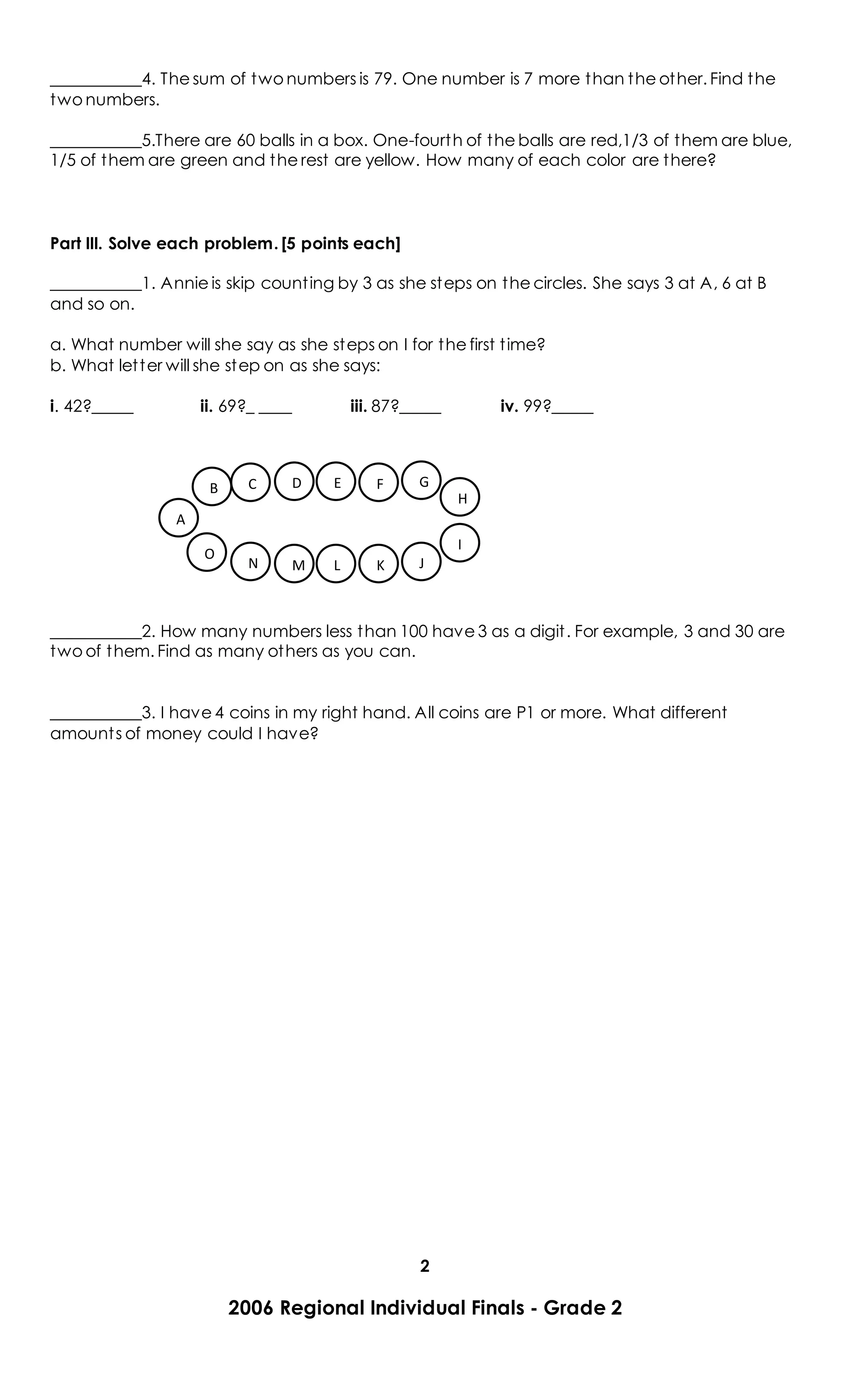 Grade 2 Math MTAP Reviewer | PDF