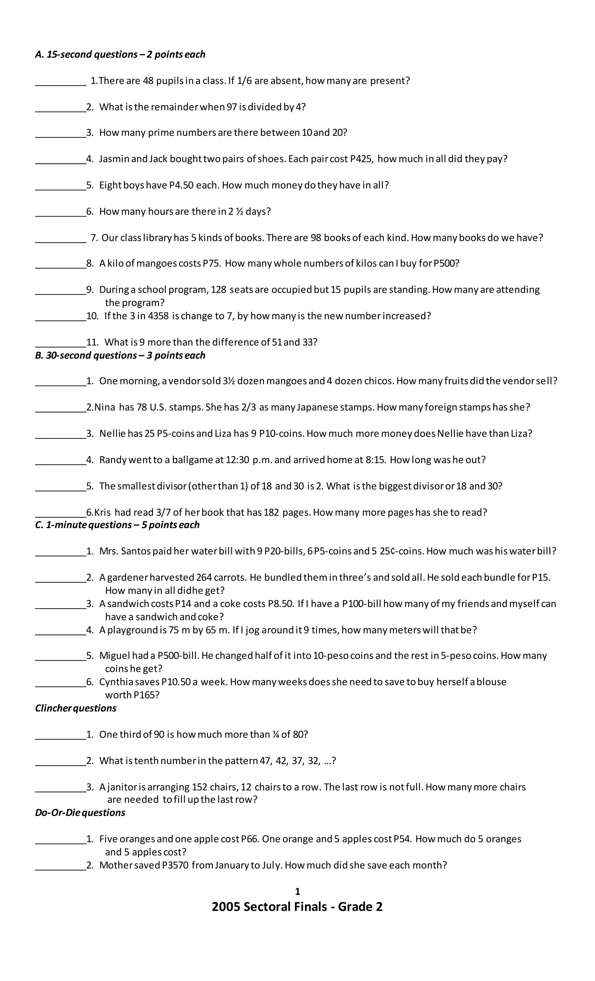 Grade 2 Math MTAP Reviewer | PDF