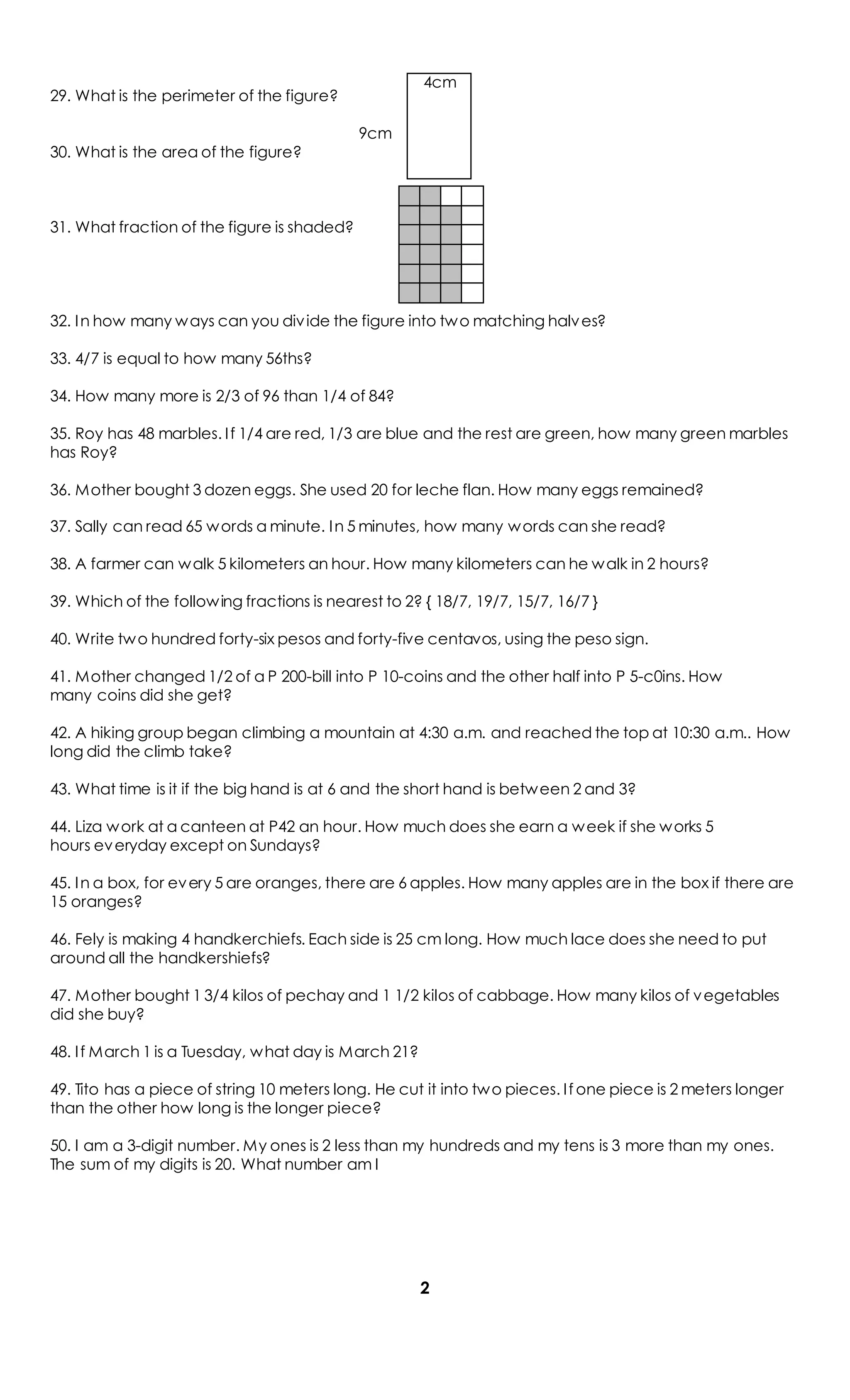 Grade 2 Math MTAP Reviewer | PDF